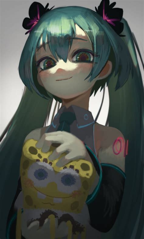 Hatsune Miku And Spongebob Squarepants Vocaloid And More Drawn By Topdylan Danbooru