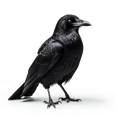 Premium Ai Image Hyperrealistic Photograph Crow On White Background