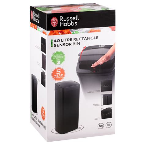 Russell Hobbs Black Sensor Bin 40l Bins Kitchenware Bandm Stores