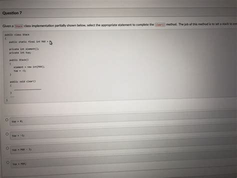 solved question 7 given a stack class implementation