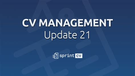 Sprint Cv Update 21 New Features And Improvements Sprint Cv