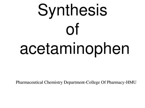 Acetaminophen Formation Reaction At Barbara Valentine Blog