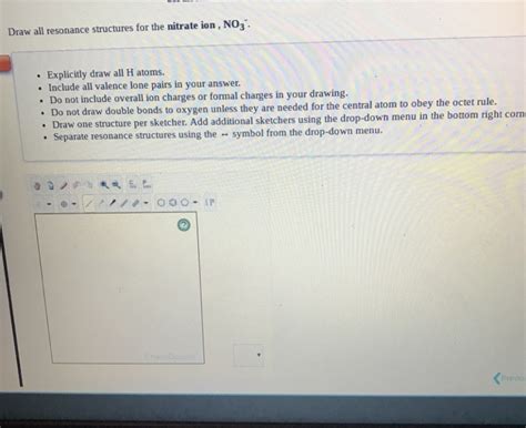 Solved Draw All Resonance Structures For The Nitrate Ion