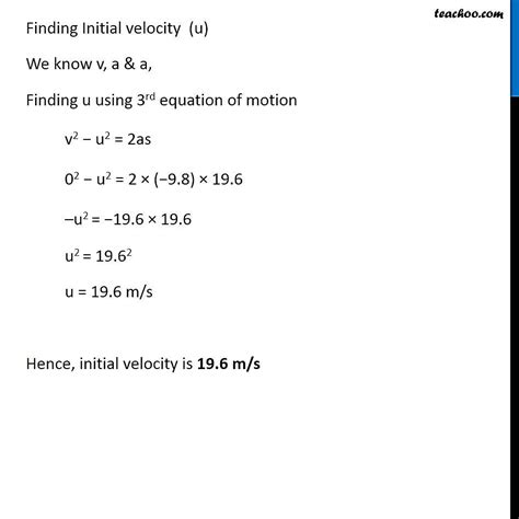 Different Equations Of Motion For Free Falling Object Teachoo