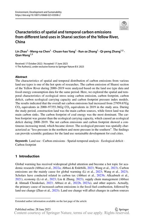 Characteristics Of Spatial And Temporal Carbon Emissions From Different Land Uses In Shanxi