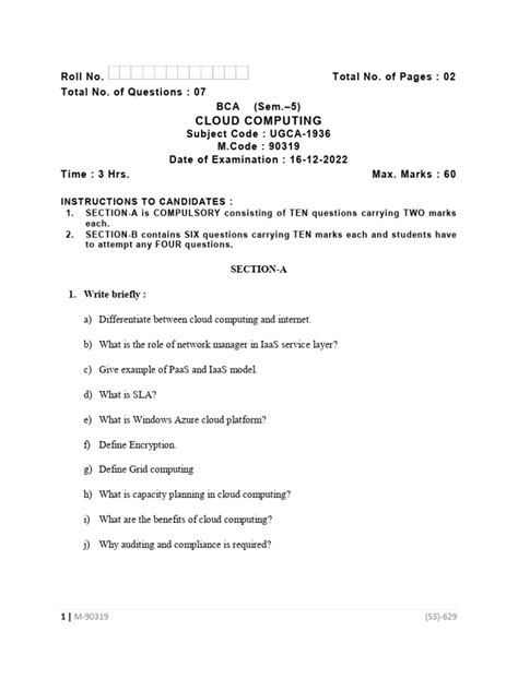Bca 5 Sem Cloud Computing 90319 Dec 2022 Pdf