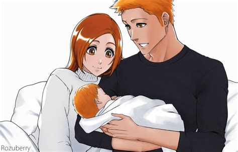 Inoue Orihime Kurosaki Ichigo And Kurosaki Kazui Bleach Drawn By