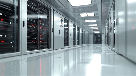 Futuristic Datacenter Visualization Technology And Innovation Concept