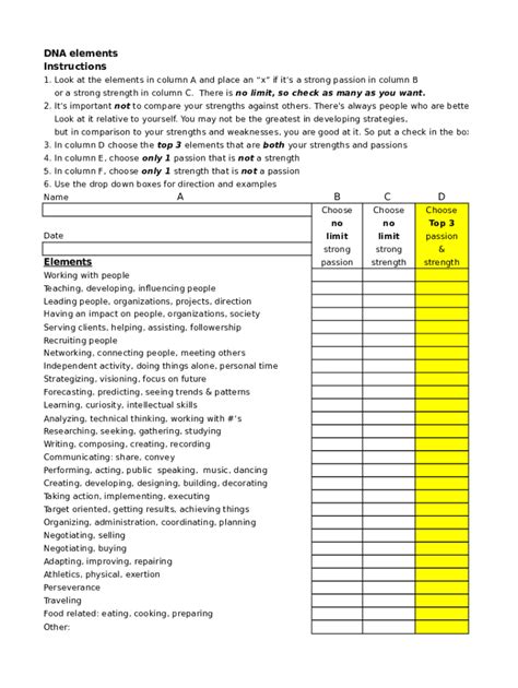 Fillable Online DNA Worksheet Fax Email Print PdfFiller