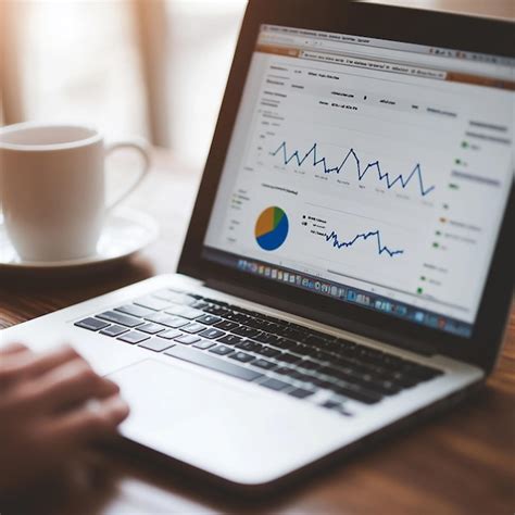 a laptop screen shows a graph of graph graph premium ai generated image