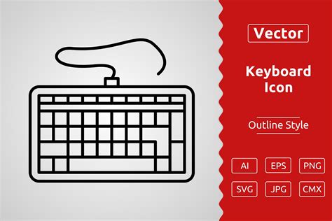Vector Keyboard Outline Icon Graphic By Muhammad Atiq · Creative Fabrica