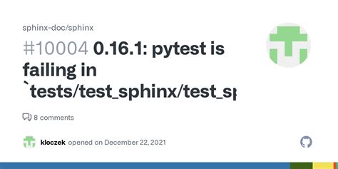 0161 Pytest Is Failing In `teststestsphinxtestsphinxbuildspy