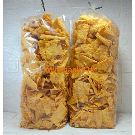 Jual Kripik Keripik Pangsit Kue Bawang Cemilan Gurih Asin Kemasan Ball