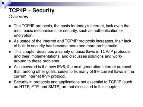 Ppt Itd 2323 Tcpip Security Chapter 4 Powerpoint Presentation