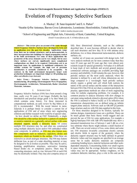 Frequency Selective Surfaces Pdf Metamaterial Permittivity