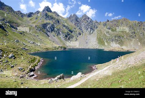 The Bersau Lake In The Pyrenees National Park Western Pyrenees