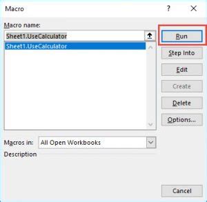 Use Calculator Using Macros Myexcelonline
