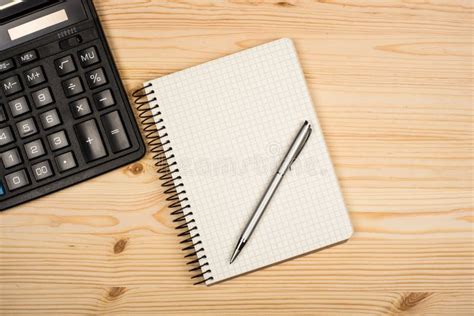 Notebook Ballpen And Calculator Stock Image Image Of Number