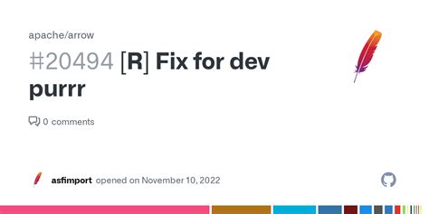 [r] fix for dev purrr · issue 20494 · apache arrow · github