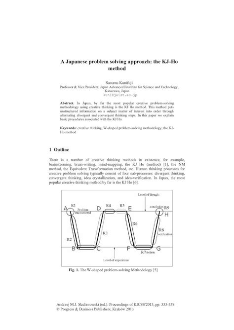 Pdf A Japanese Problem Solving Approach The Kj Ho Methoddaxmachina