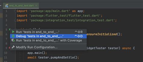 Android Studio Flutter Debugging An Integration Test Stack Overflow