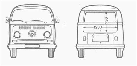 Volkswagen Transporter T2 Blueprint Front End Measurements