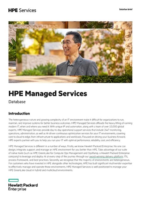 Hpe Managed Services Database
