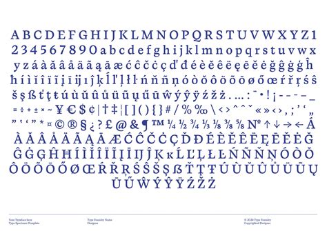 Type Specimen Template — Type Design Class