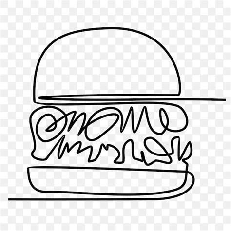 Premium Vector Continuous Line Drawing Of Burger Vector