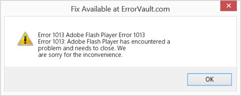 How To Fix Error 1013 Adobe Flash Player Error 1013 Error 1013 Adobe Flash Player Has