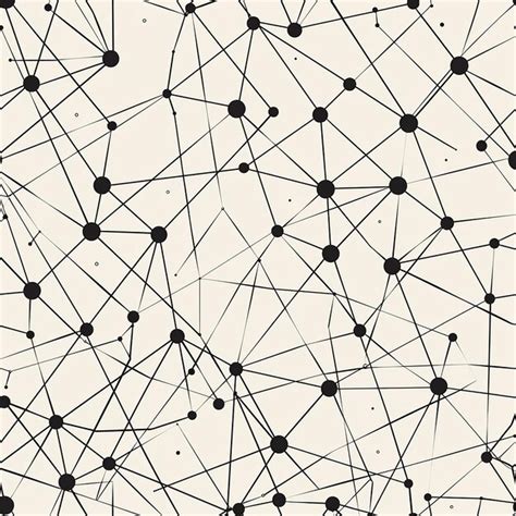 Black Lines And Dots Seamless Geometric Pattern Monochrome Wallpaper Premium Ai Generated Image