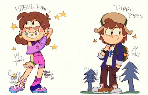 Mabel Pines And Dipper Pines Gravity Falls Drawn By Clearmonbass