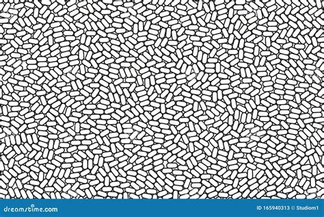 Black And White Texture Irregular Array Or Matrix Of Random Ovals Stock Vector Illustration