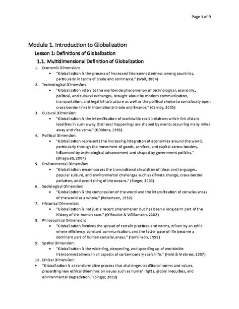 Module 1 Lesson 1 Definitions Of Globalization Characteristics Of Globalization Module 1