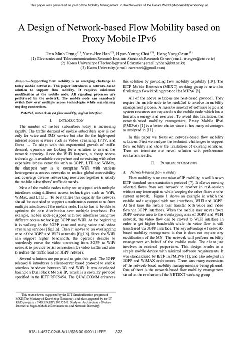 Pdf A Design Of Network Based Flow Mobility Based On Proxy Mobile Ipv6