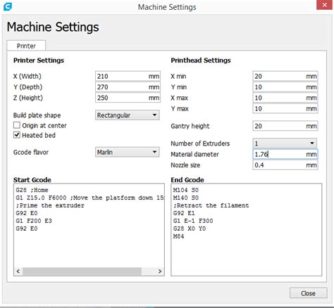 Config Anet E10 With Cura · Issue 59 · Nicolasdb