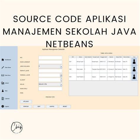 Jual Source Code Aplikasi Manajemen Sekolah Java Netbeans Shopee