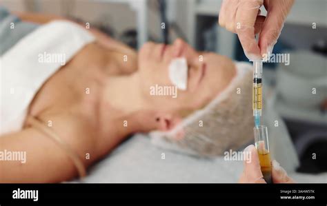 Cosmetic Procedure With Prp Injection Preparation Close Up Of A