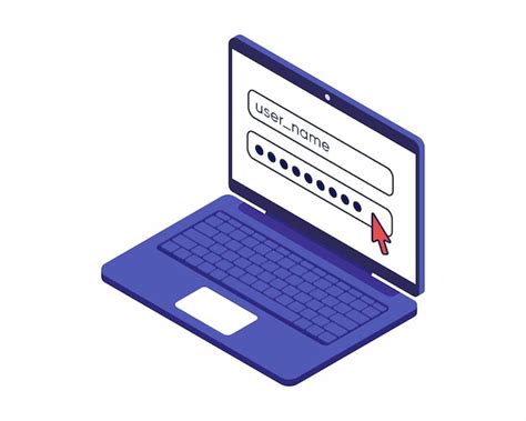 Premium Vector Login Form On Isometric Laptop Screen Login And