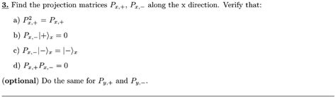 solved 3 find the projection matrices px p along the x