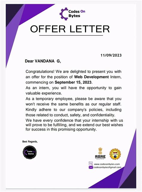 Vandana G On Linkedin Codesonbytes Internship Html Css