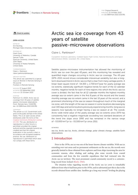 Pdf Arctic Sea Ice Coverage From 43 Years Of Satellite Passive Microwave Observations