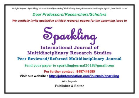 Sparkling International Journal On Linkedin Dear Professors Scholars