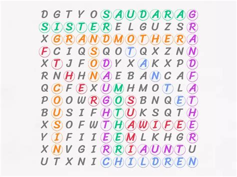 Anggota Keluarga Wordsearch
