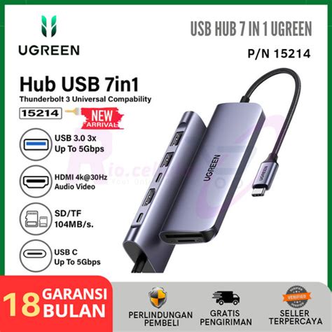 Jual Ugreen Usb Hub Type C In Hdmi Sd Card Type C Usb Gbps K Hz In Sd Tf