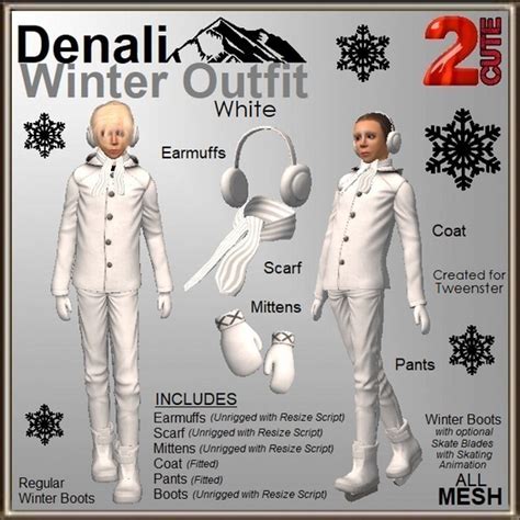 Second Life Marketplace Denali Winter Outfit 2cute White