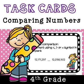 Comparing Numbers Task Cards 4th Grade By Vice Printables TPT