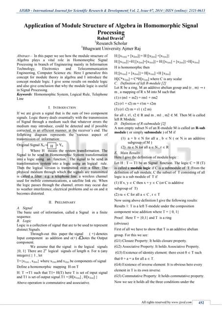 Application Of Module Structure Of Algebra In Homomorphic Signal Processing Pdf