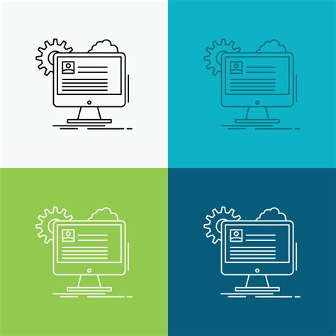 Account Profile Report Edit Update Icon Over Various Background Line Style Design Designed