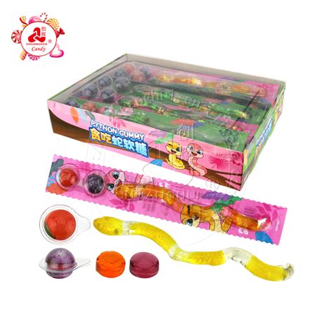 Supply Funny Python Snakes And 3d Fruit Shaped Soft Gummy Candy Ch J611